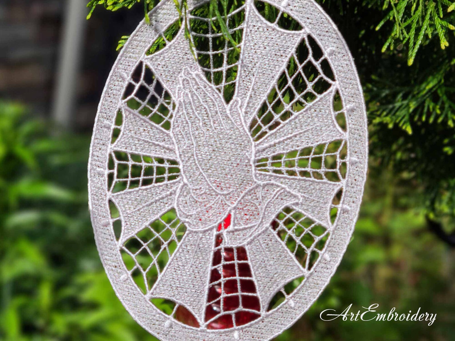 FSL Praying Hands Medallion: Christian Lace Embroidery Design (digital ...