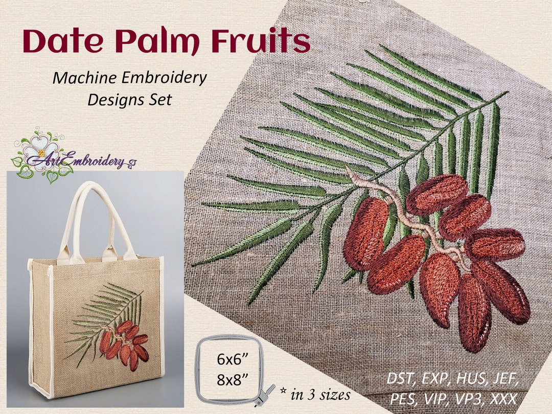 Date Palm Fruits Machine Embroidery Designs (6x6, 8x8) (digital File ...