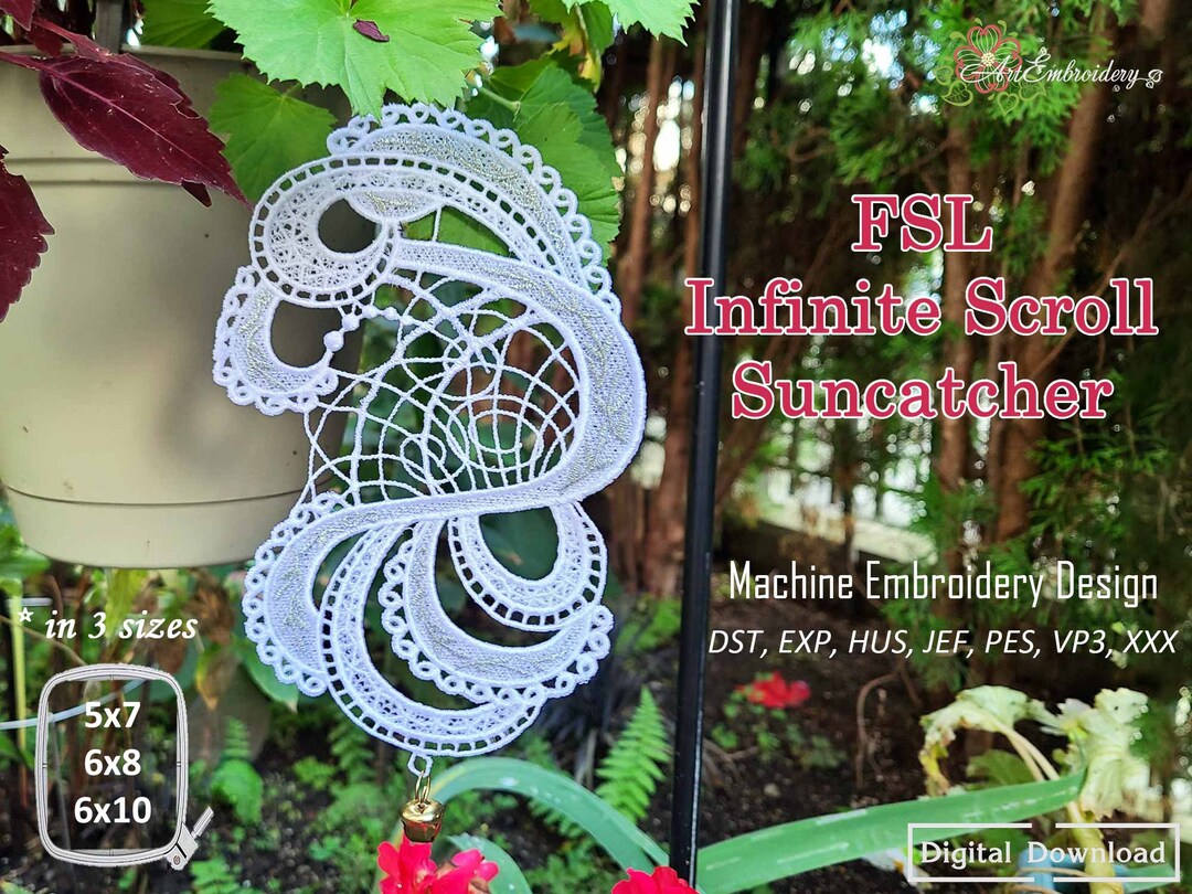 FSL Infinite Scroll Suncatcher: Machine Embroidery Design (digital ...