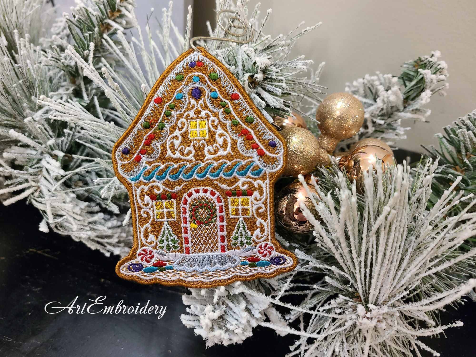 FSL Candy Gingerbread House: Christmas Lace Embroidery Design (4x4 and ...