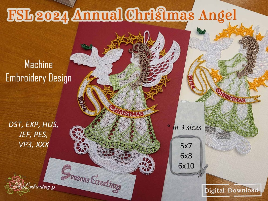 FSL 2024 Annual Christmas Angel – Machine Embroidery ITH Lace Project ...