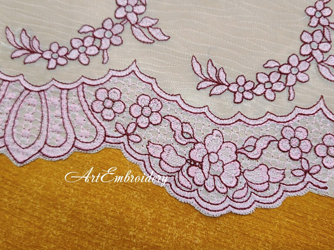 Blossom Floral Border: Machine Embroidery Design (6x8" Hoop) (digital ...