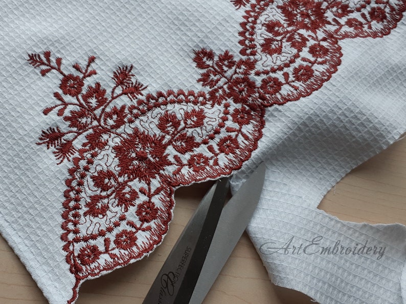 Towel Edge Border Machine Embroidery Designs Set for hoop | Etsy