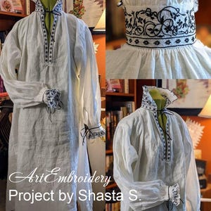 Blackwork Collar Embroidery Designs: 16th Century Borders (5x7, 6x10 ...