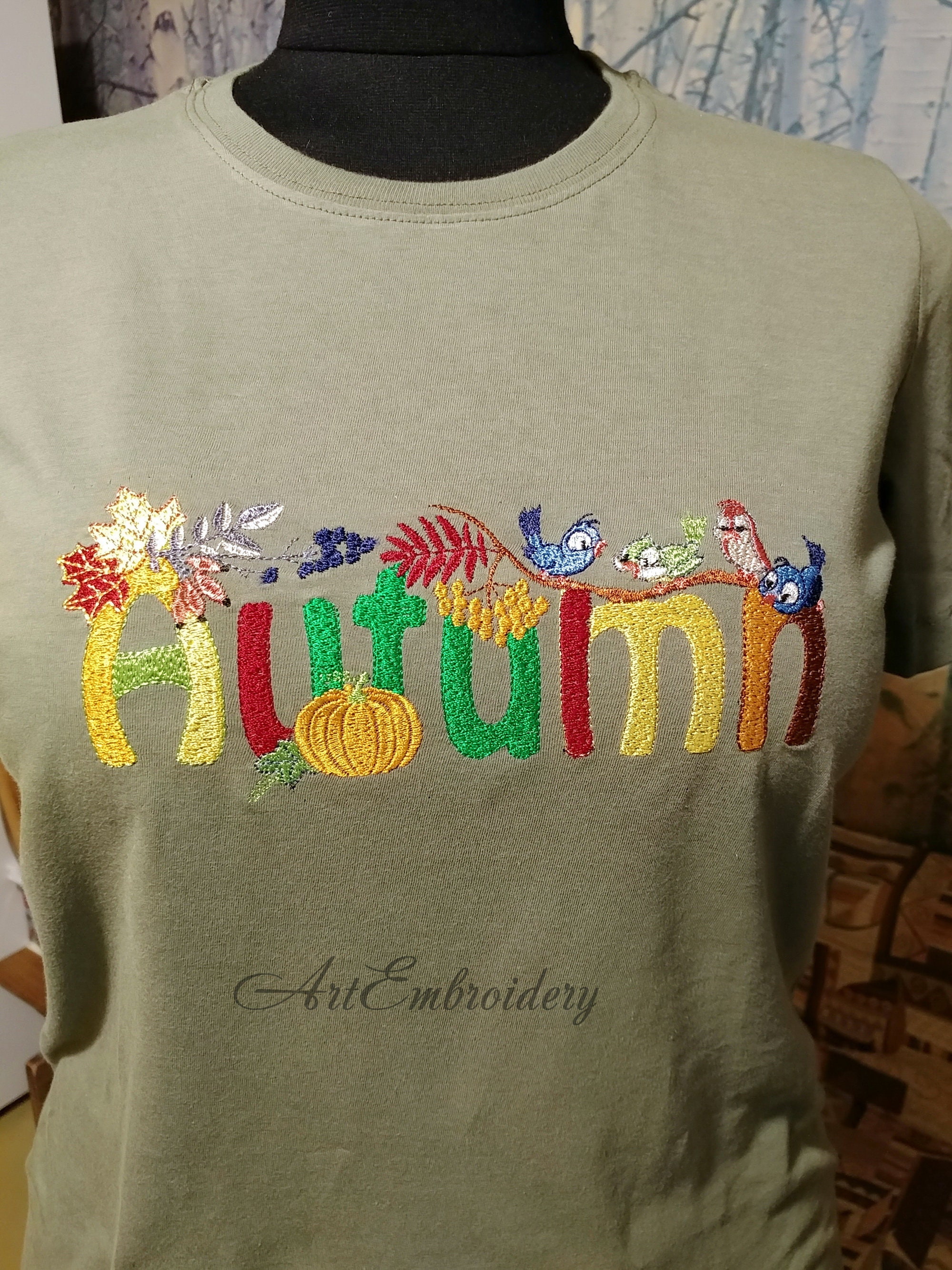 Autumn Word Art Machine Embroidery Design in 2 sizes for | Etsy