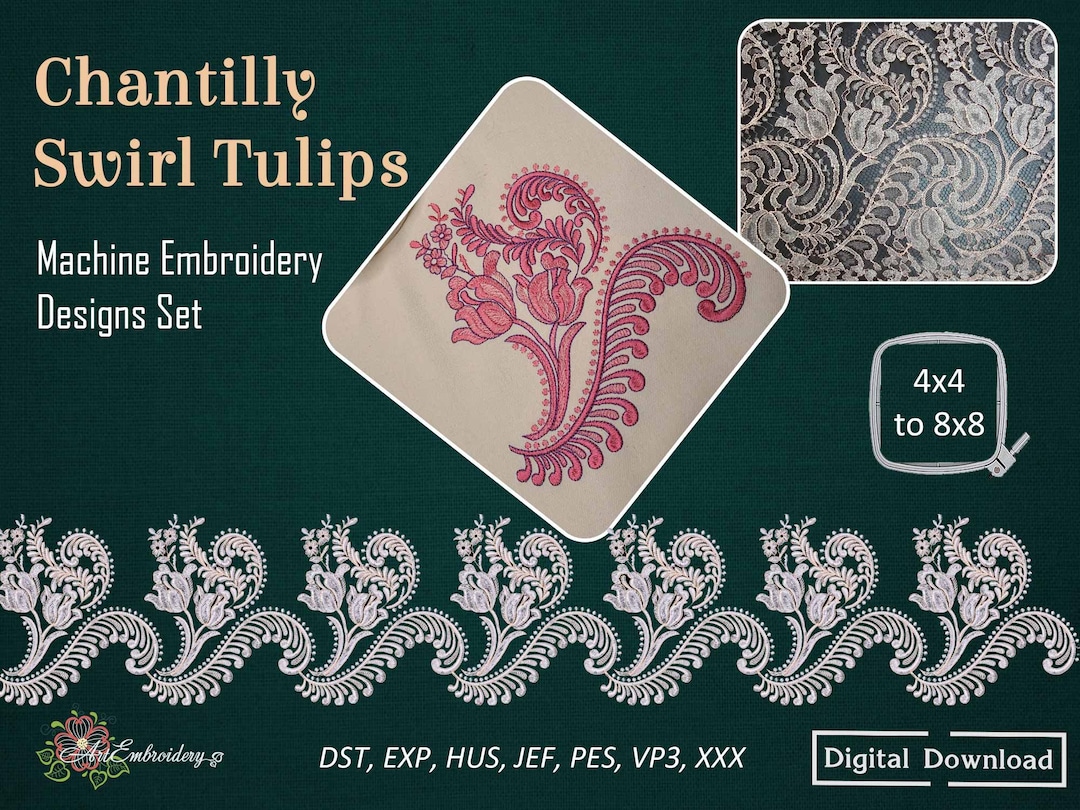 Chantilly Lace Tulip Machine Embroidery Design (digital Download) - Etsy