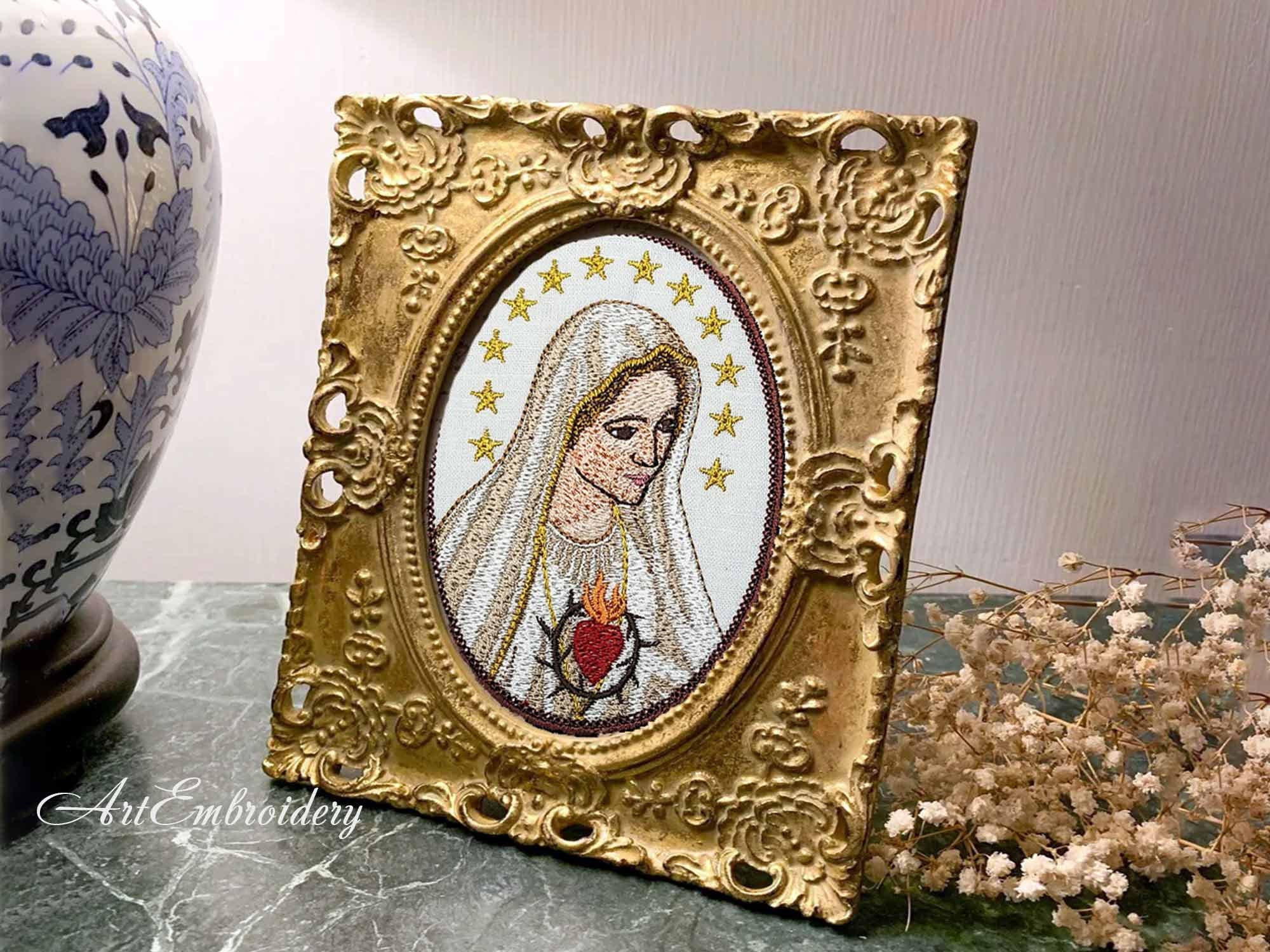 Immaculate Heart of Mary Embroidery Design: Catholic Christian (4x4 and ...