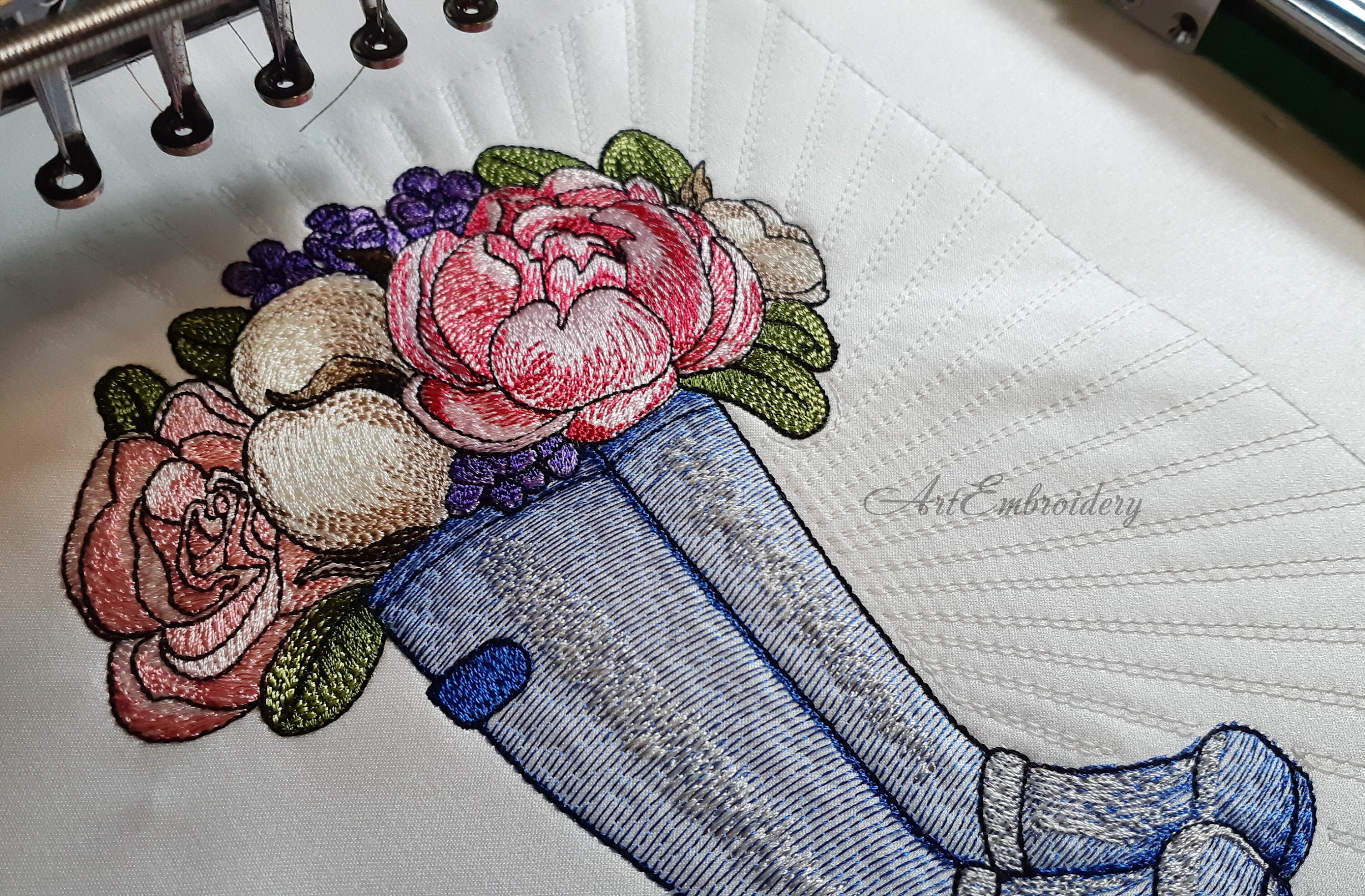 Flowers in Rubber Boots Machine Embroidery Designs Set Mixed | Etsy