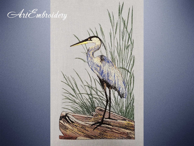 Blue Heron Machine Embroidery Design in 2 Sizes for Hoop - Etsy
