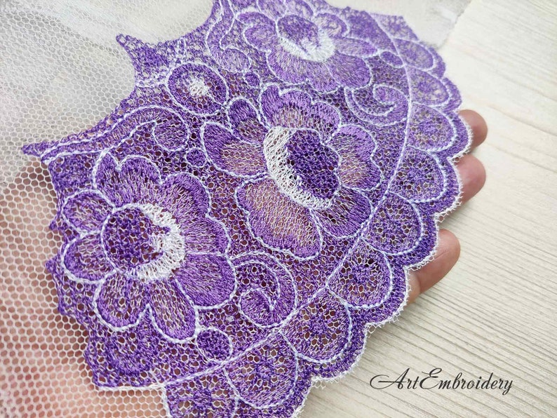 Chantilly Lacy Border Machine Embroidery Designs Set for - Etsy