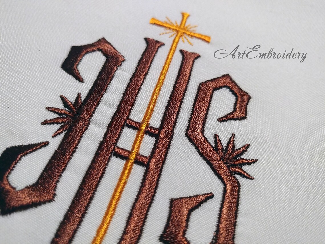 IHS Christogram 2 Machine Embroidery Designs Set Includes | Etsy