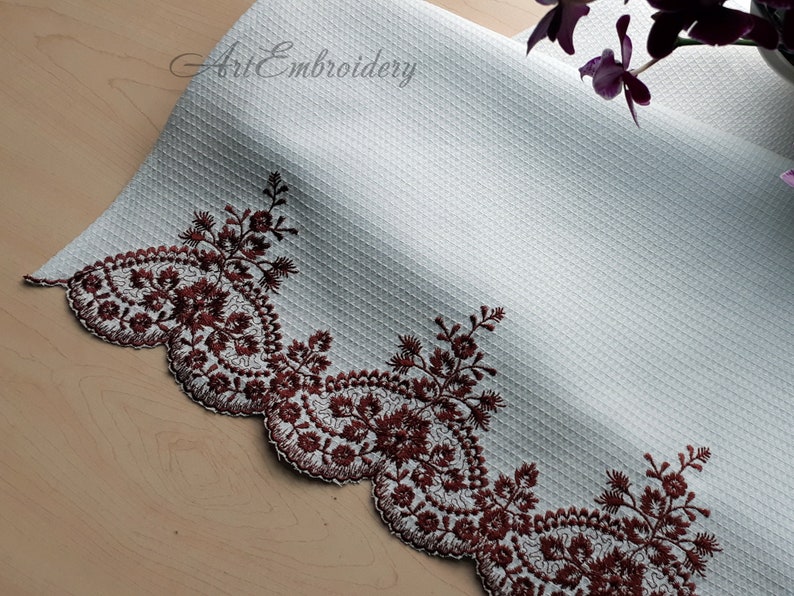 Towel Edge Border Machine Embroidery Designs Set for hoop | Etsy