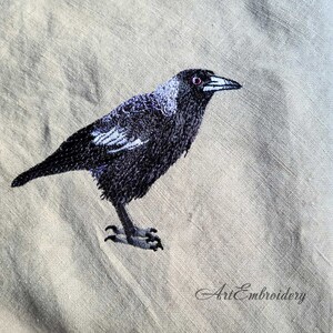 Australian Magpie Machine Embroidery Realistic Bird Design in 2 Sizes ...