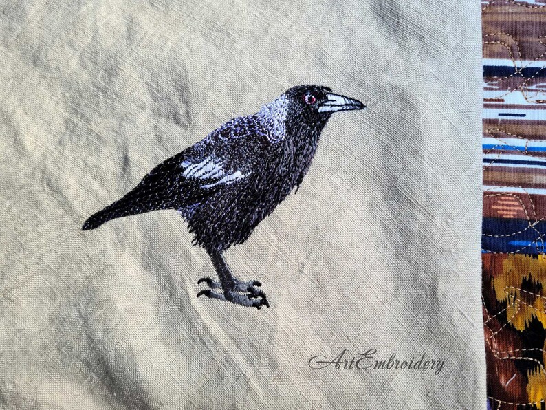 Australian Magpie Machine Embroidery Design: Realistic Bird (4x5" & 5x7 ...