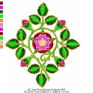 Historical Tudor Rose Diamond Colored - Machine Embroidery Designs Set ...