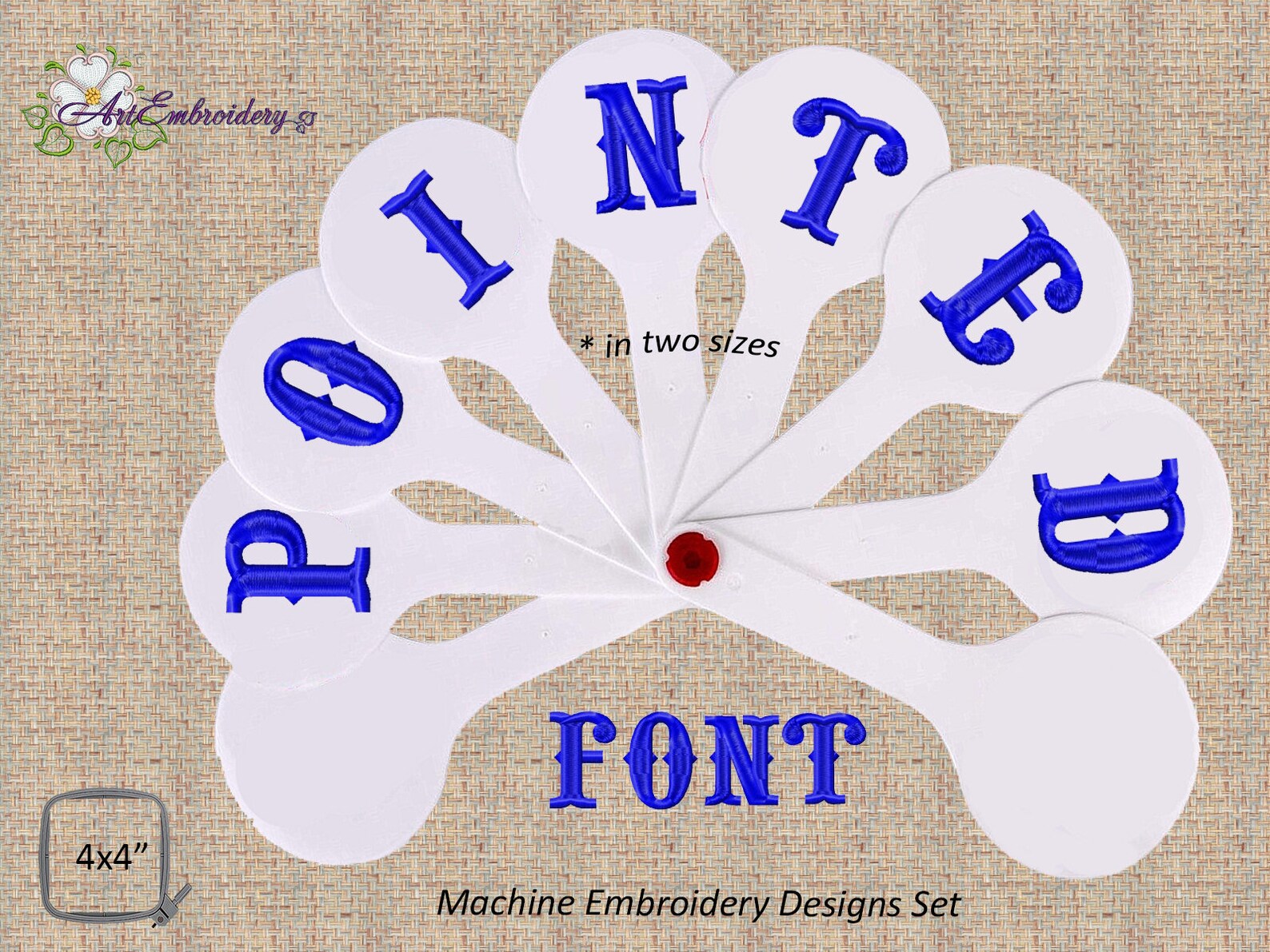 Pointed Font Machine Embroidery Designs Set in Two Sizes: | Etsy Canada