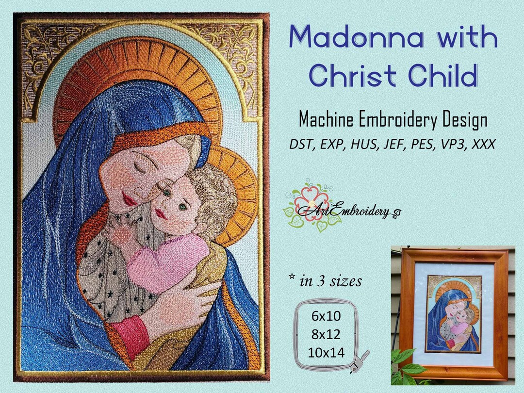Madonna and Child Machine Embroidery Design (6x10, 8x12, 10x14" Hoops ...