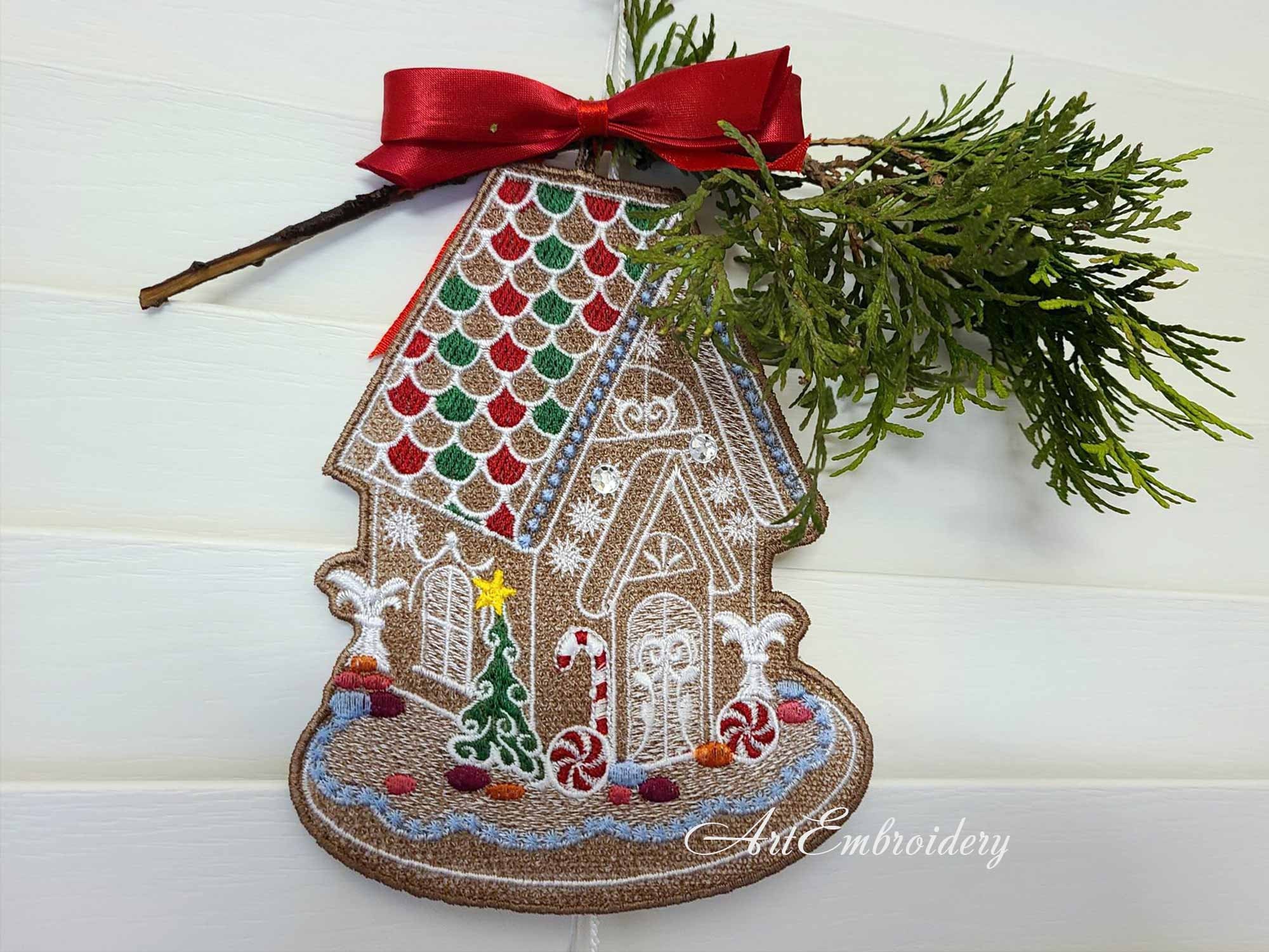 FSL Gingerbread House: Festive Lace Embroidery Design (5x7, 6x8 Hoops ...
