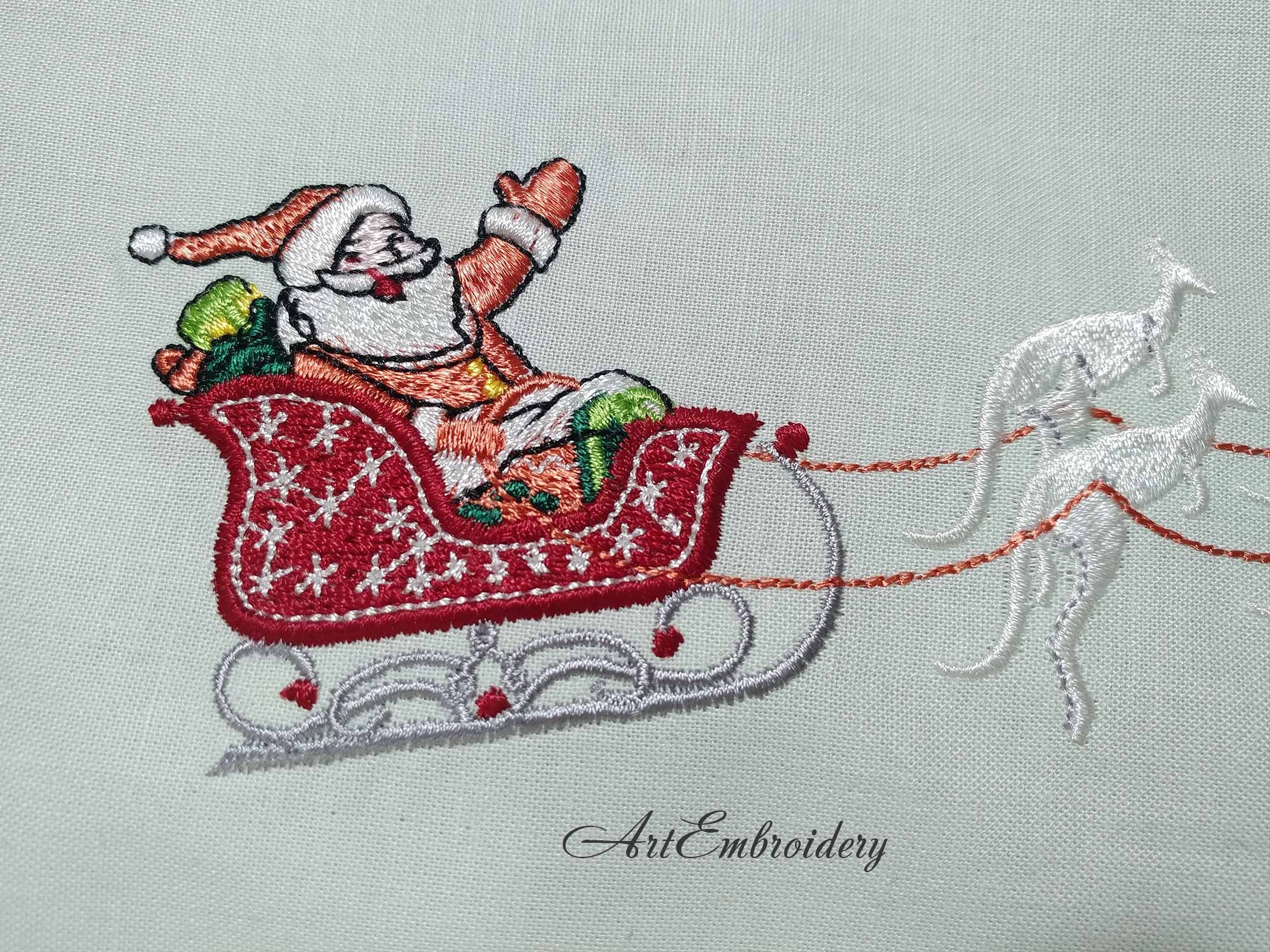 Aussie Santa With Kangaroos – Machine Embroidery Christmas Design in 2 ...