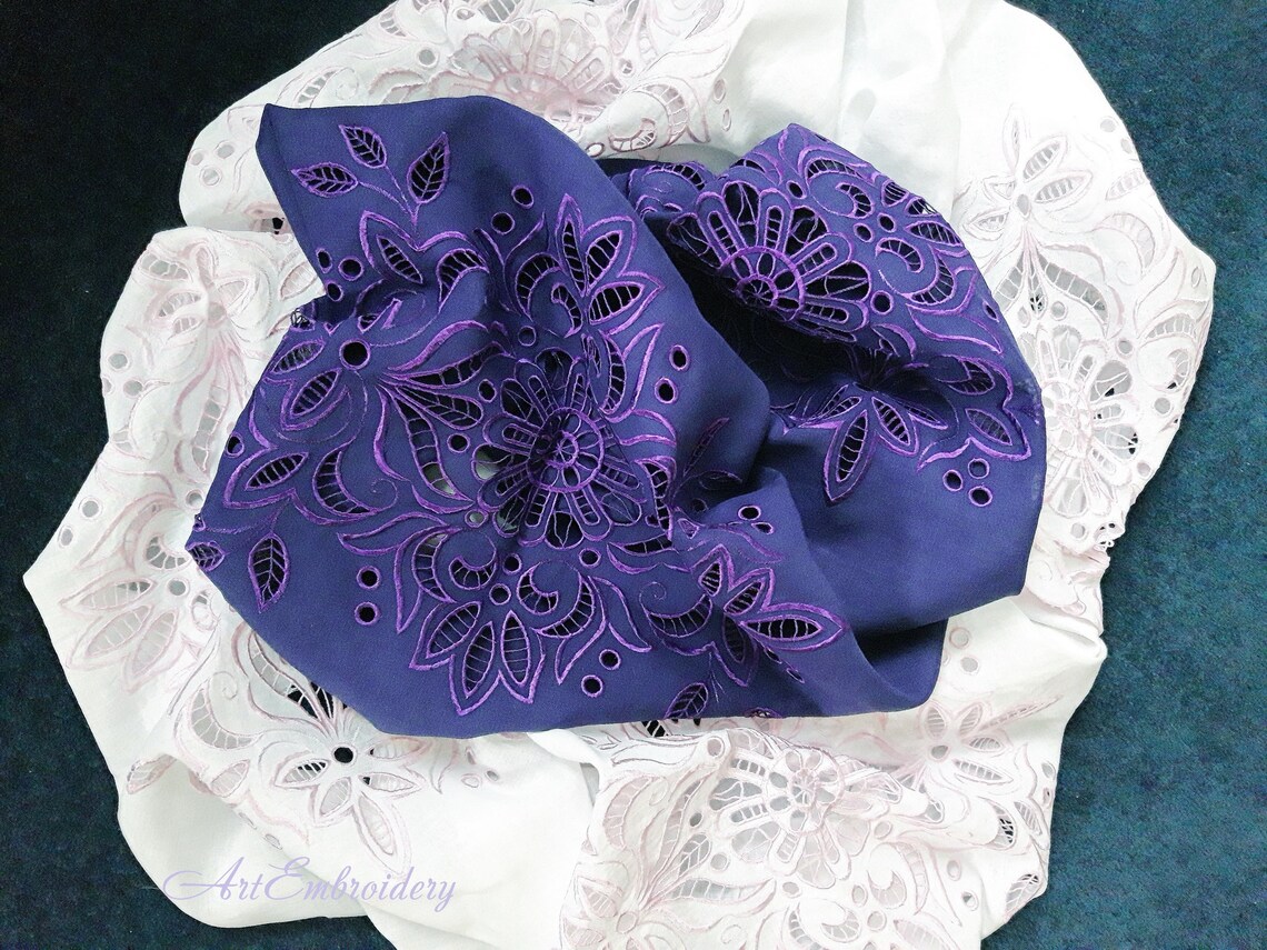 Fashion Cutwork Machine Embroidery Richelieu Designs Set for - Etsy