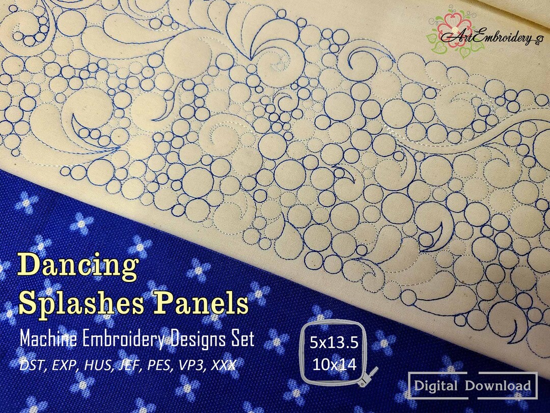 Dancing Splashes Panels - Machine Embroidery Quilt Stippling Designs ...