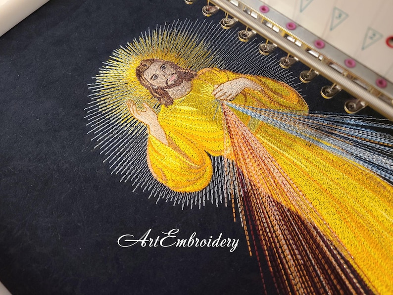 Divine Mercy Embroidery Design: Christian Jesus, 8x12 & 10x16 (digital ...