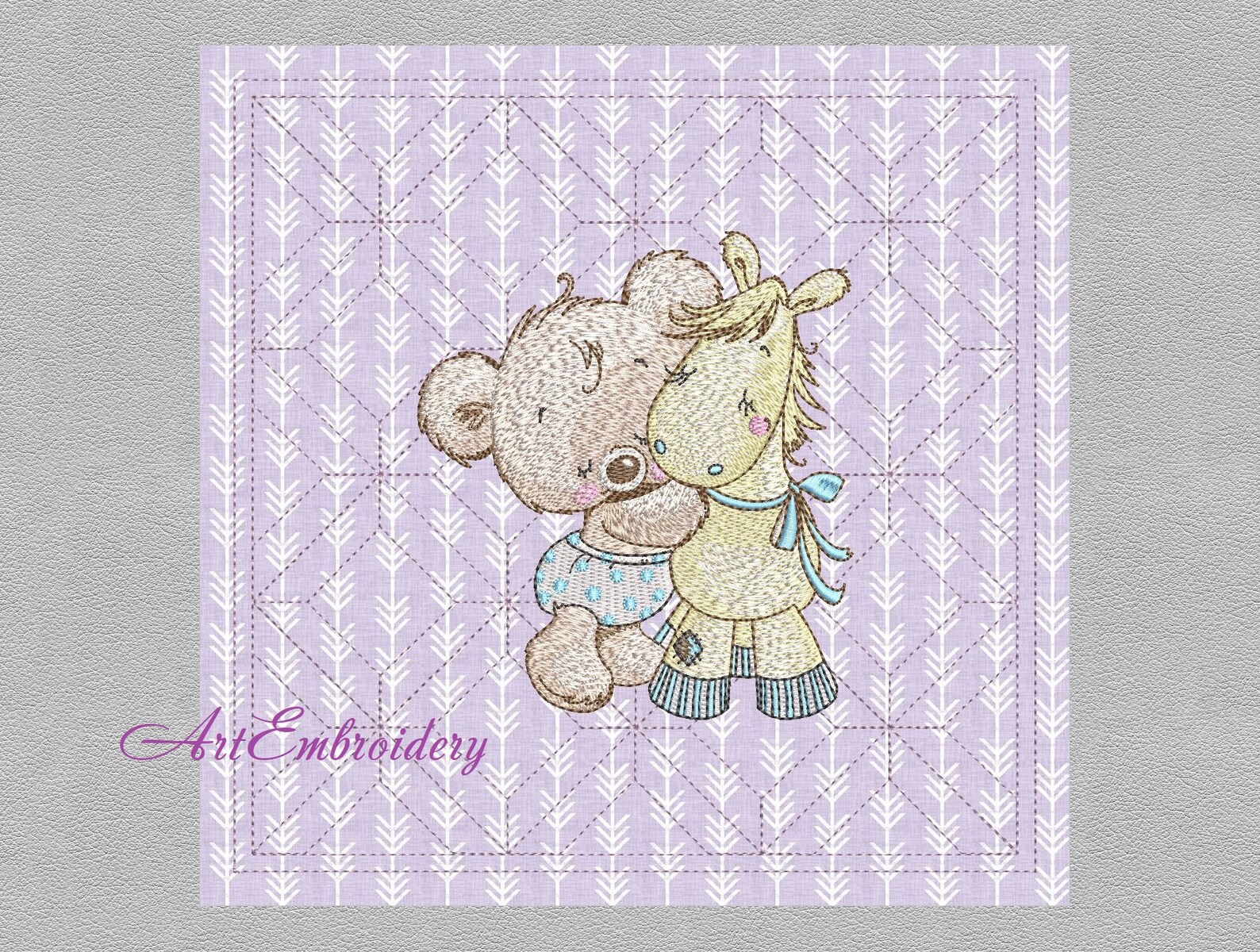 Quilt Block Stippling ITH Project Set of Six Square Blocks in 3 Sizes ...