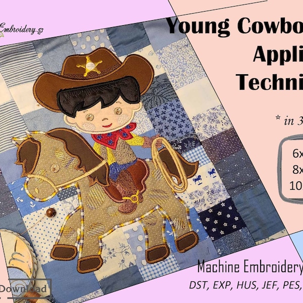 Cowboy Applique - Etsy