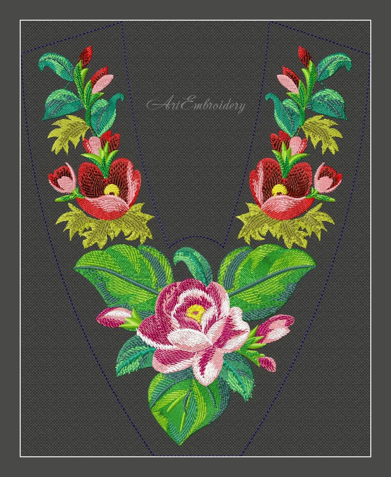 Victorian Floral Shoes Machine Embroidery Assembled Design | Etsy