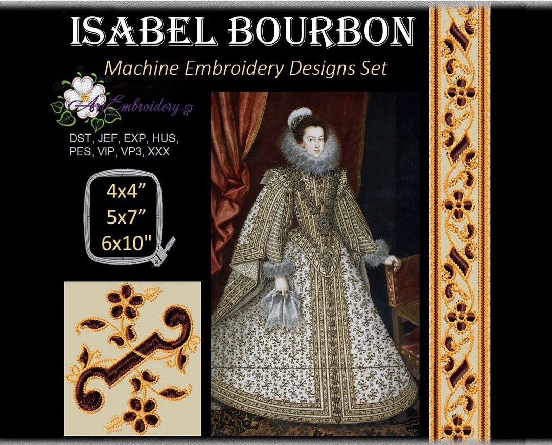 Isabella of Bourbon / Élisabeth of France Dress - Embroidery Designs ...