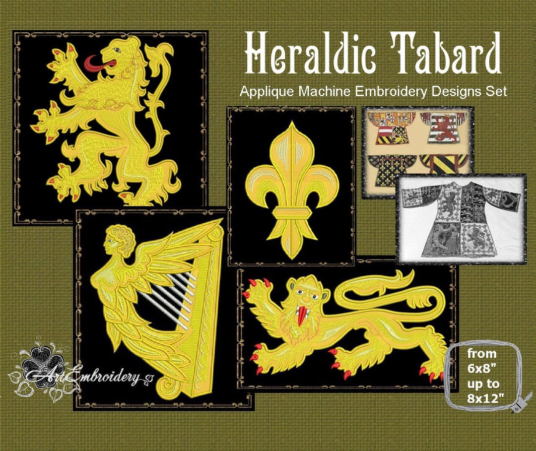 Heraldic Tabard Machine Embroidery Designs: Royal Badges (6x8 to 8x12 ...