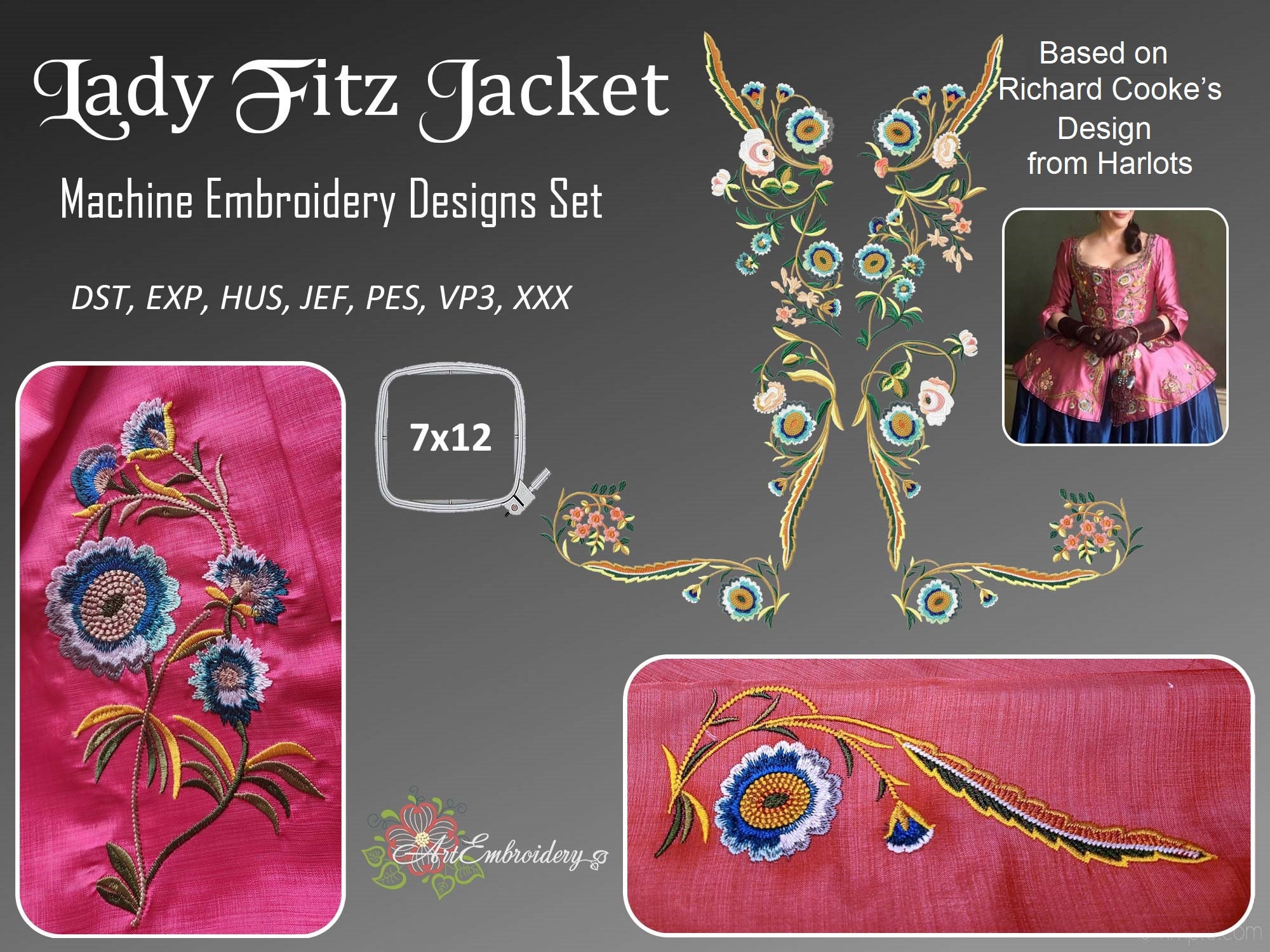 Lady Fitz Jacket Machine Embroidery Designs Set for Hoop | Etsy
