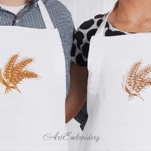 Ears of Barley Machine Embroidery Designs: Redwork & Filled (6x8", 8x8 ...