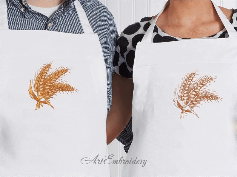 Ears of Barley Machine Embroidery Designs: Redwork & Filled (6x8", 8x8 ...