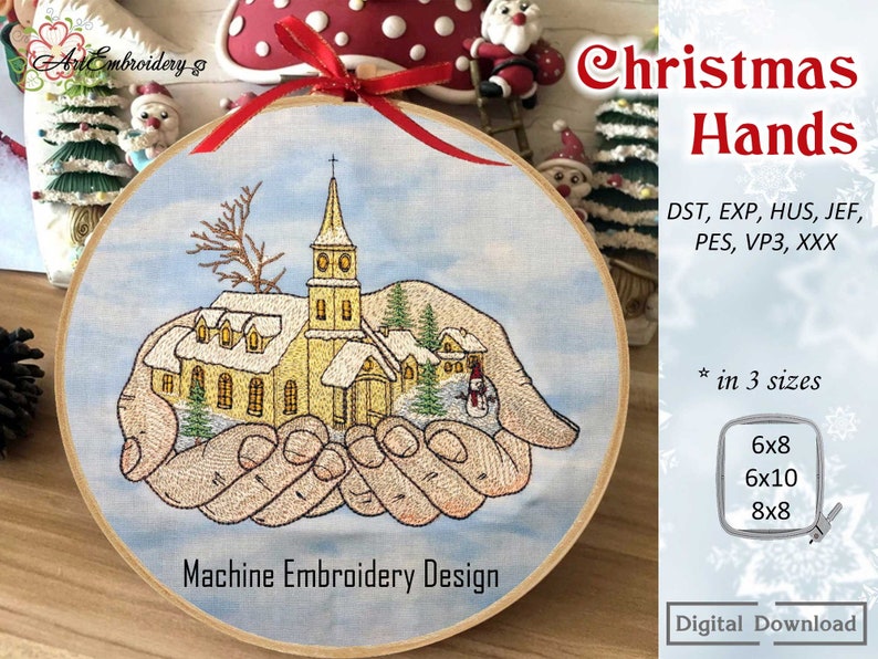 Christmas Hands Machine Embroidery Christian Religious - Etsy Canada
