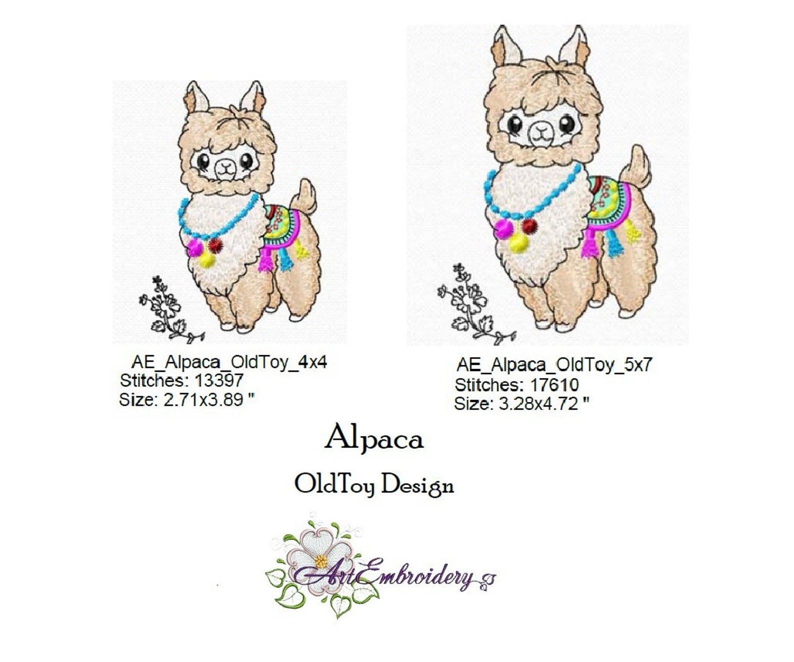 Alpaca Machine Embroidery Design for a Babies and Children - Etsy