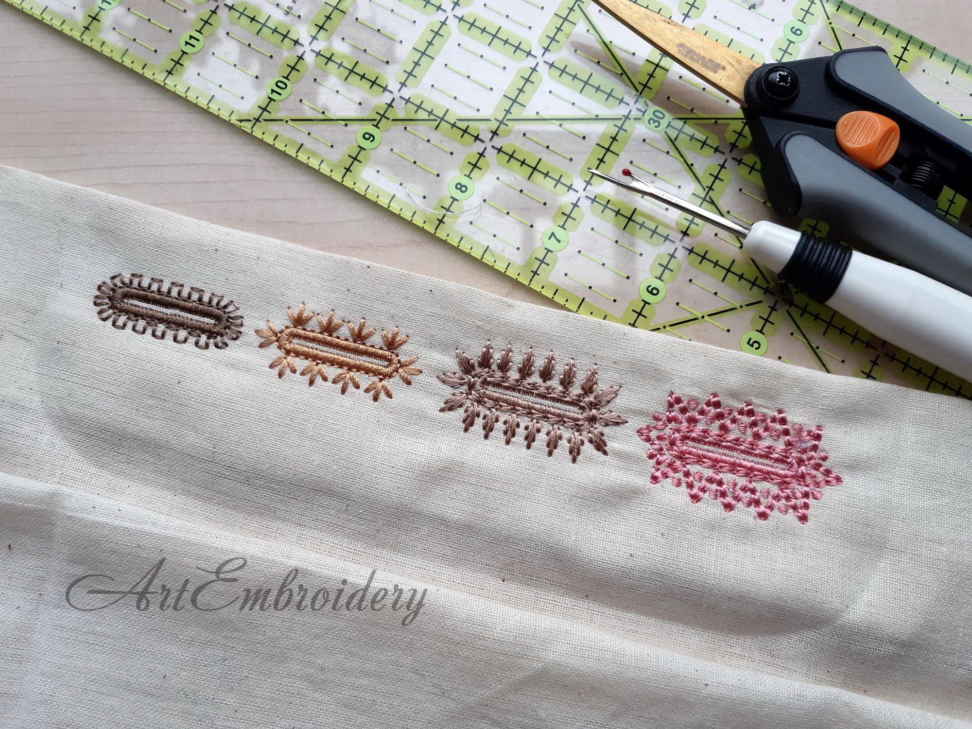 Historical 18-19th Century 4 Buttonholes - Machine Embroidery Designs ...