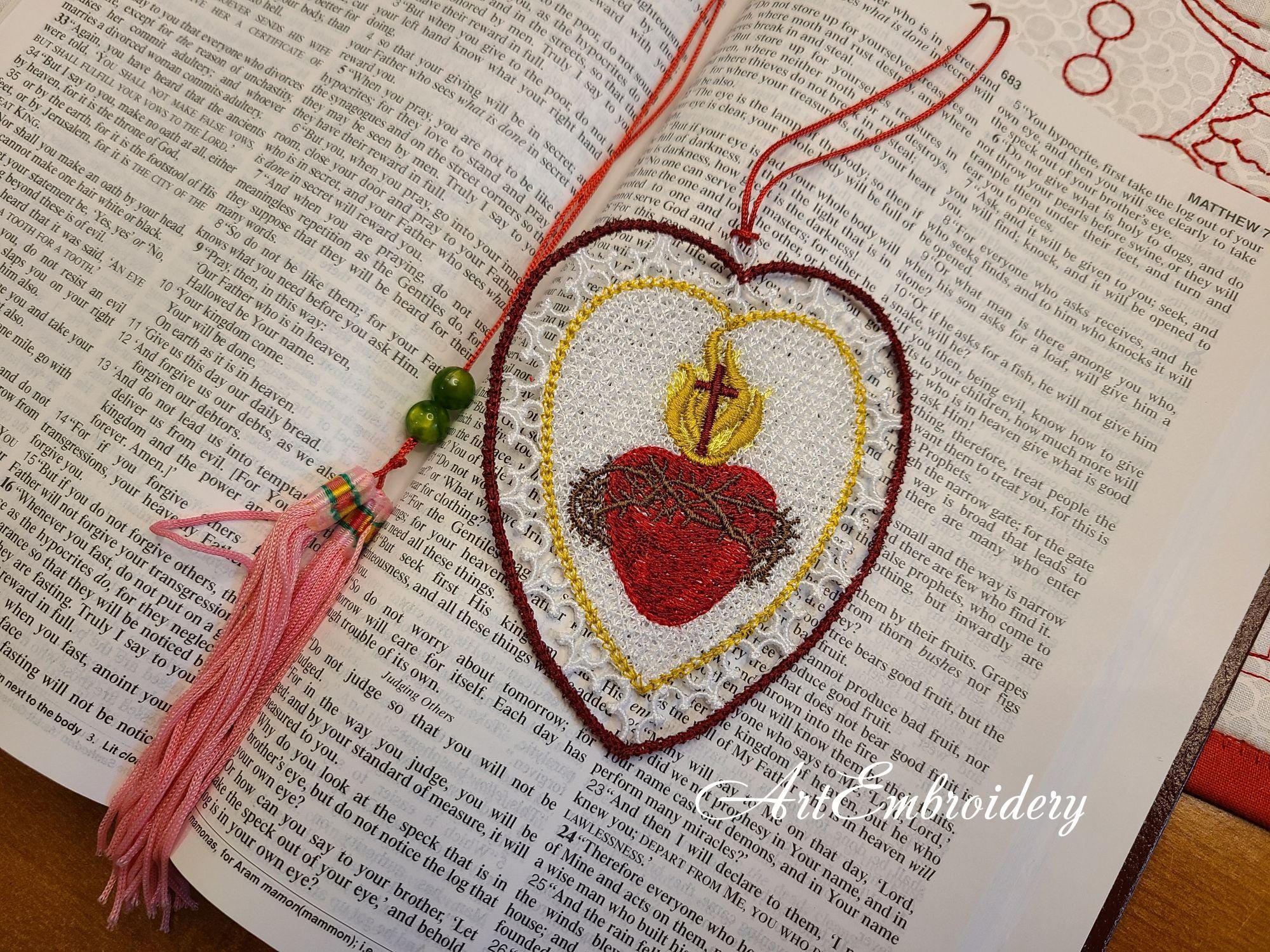 FSL Sacred Heart- Machine Embroidery Designs - Religious Lace Hoop 4x4 ...