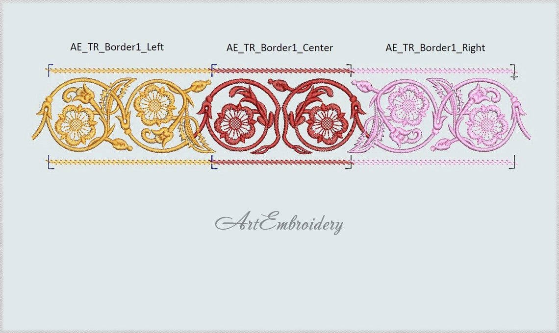 Tudor Roses Border Set 1 Machine Embroidery Designs Set - Etsy