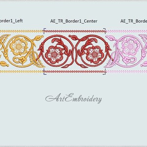 Tudor Roses Border Set 1 - Machine Embroidery Designs Set - Etsy