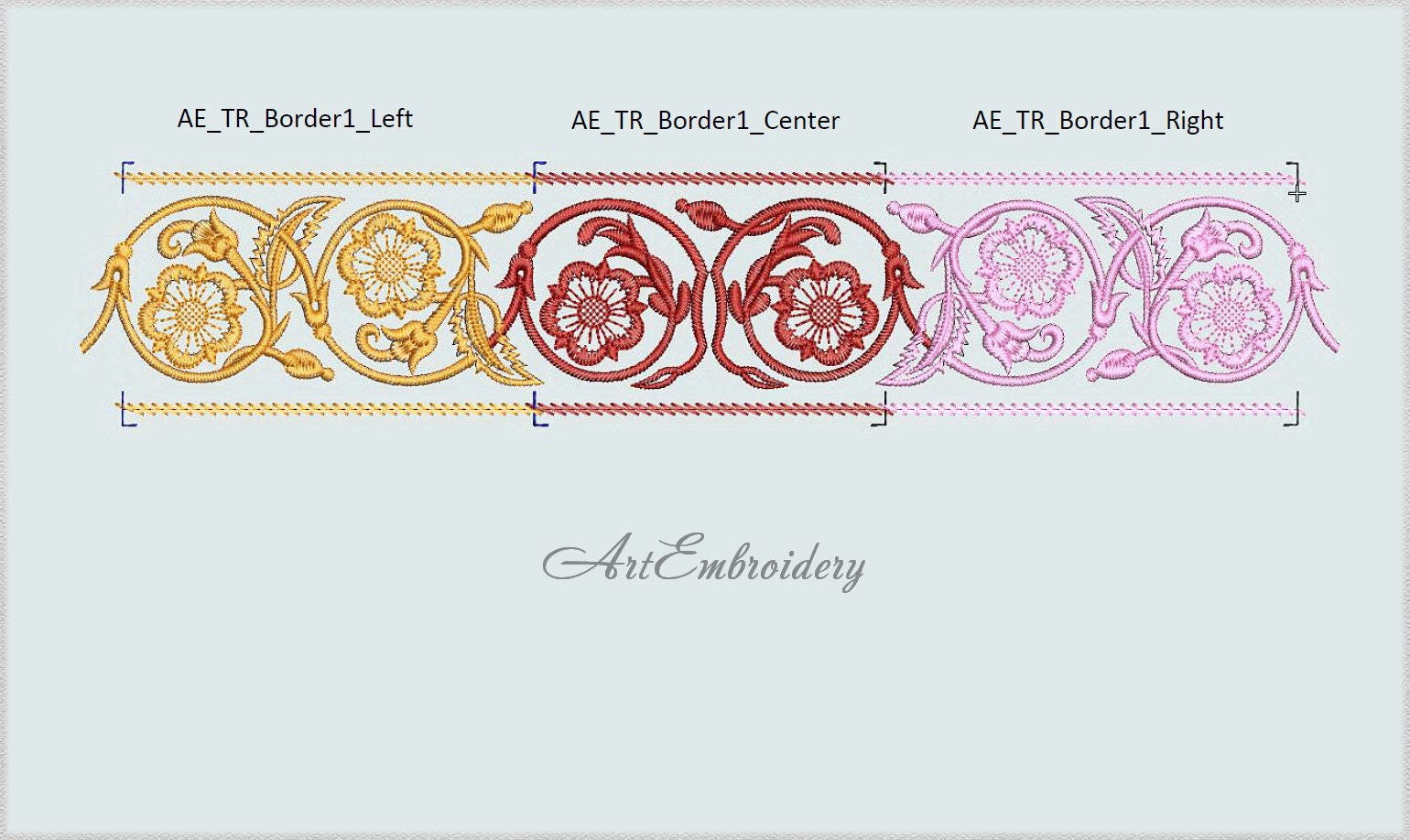 Tudor Roses Border Set 1 - Machine Embroidery Designs Set - Etsy