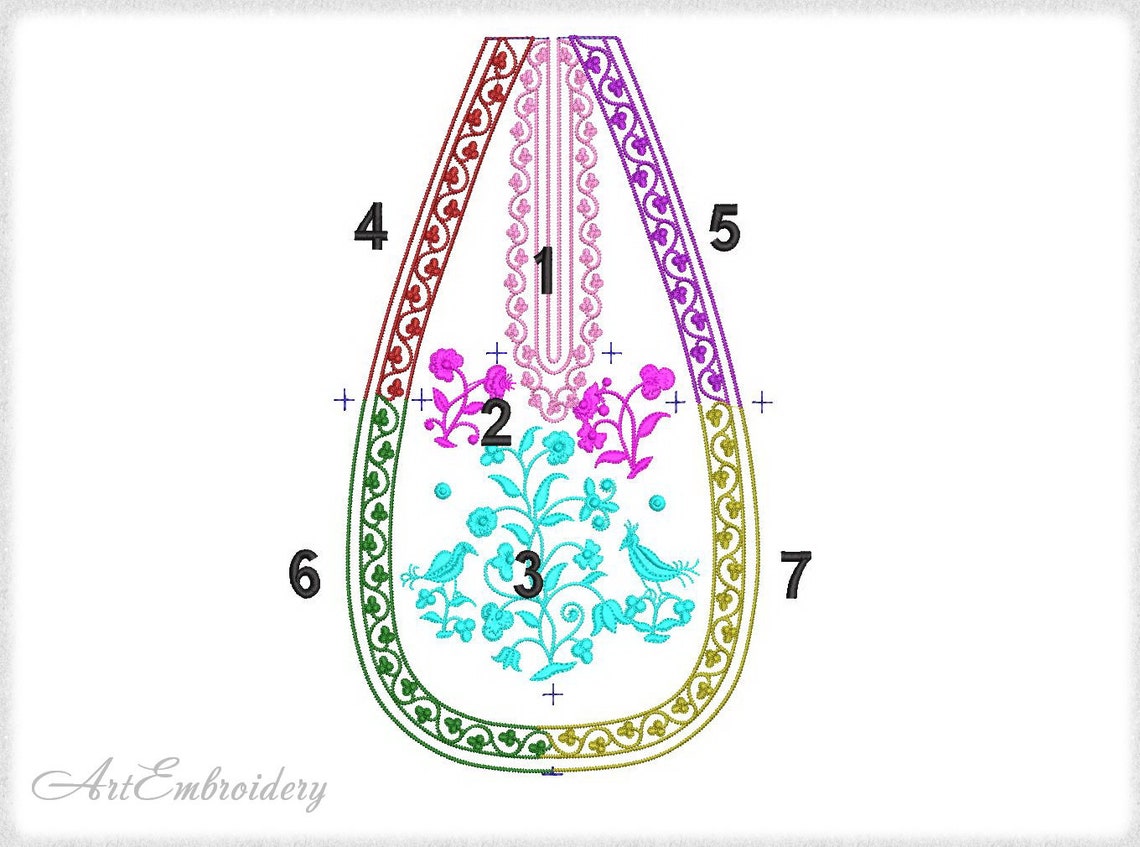 Flowers and Birds Pocket Machine Embroidery Design for 18th - Etsy