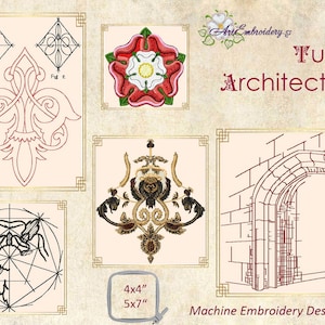 Tudor Architecture Art - Machine Embroidery Designs Set of 8 Designs - Etsy