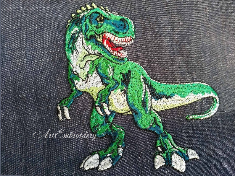 Tyrannosaurus - Machine Embroidery Dinosaur Design in 2 Sizes for Hoop ...