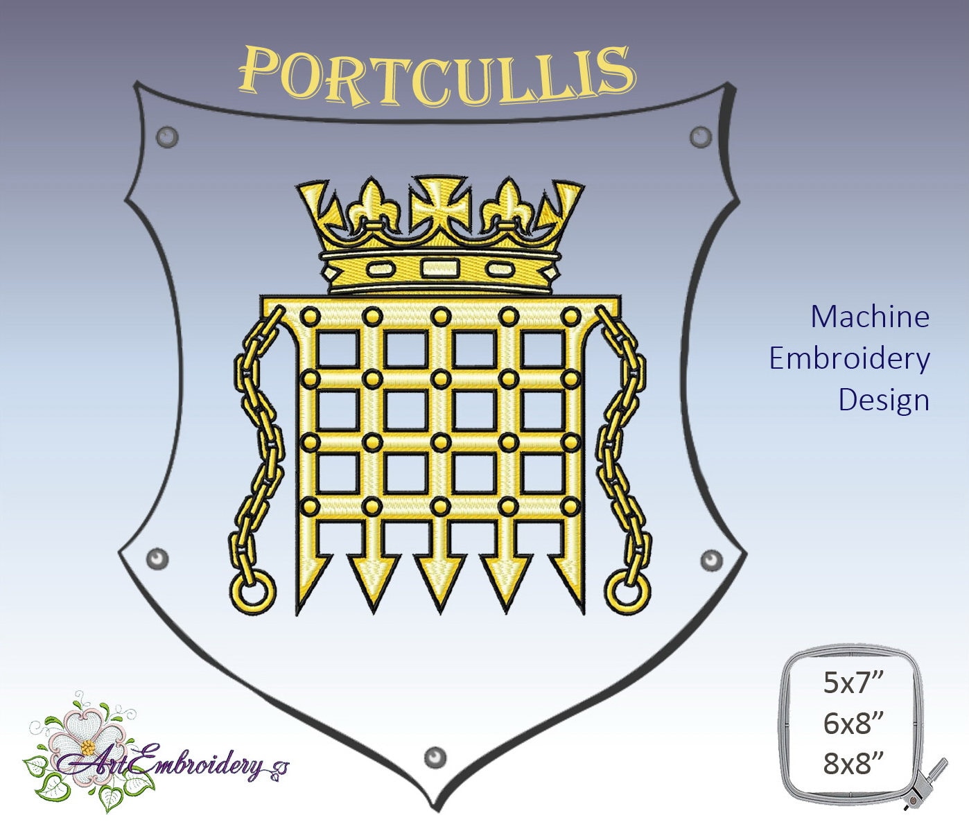 Crowned Portcullis Beaufort Portcullis Royal badge of the | Etsy