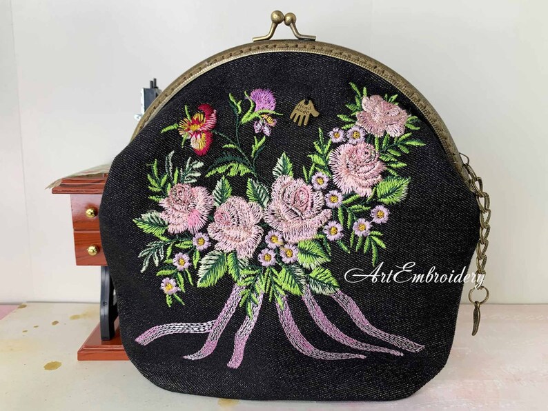 Marie Roses Bouquet Machine Embroidery Flowers Design in 4 - Etsy