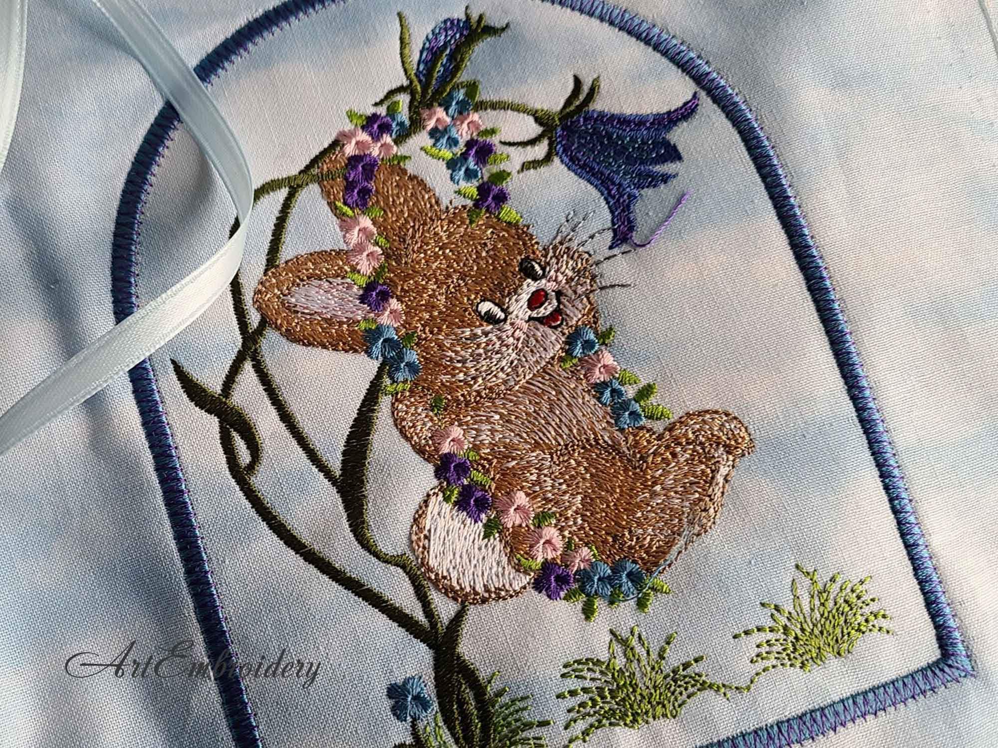 Bunny Flower Swing Machine Embroidery Easter Baby Animals - Etsy