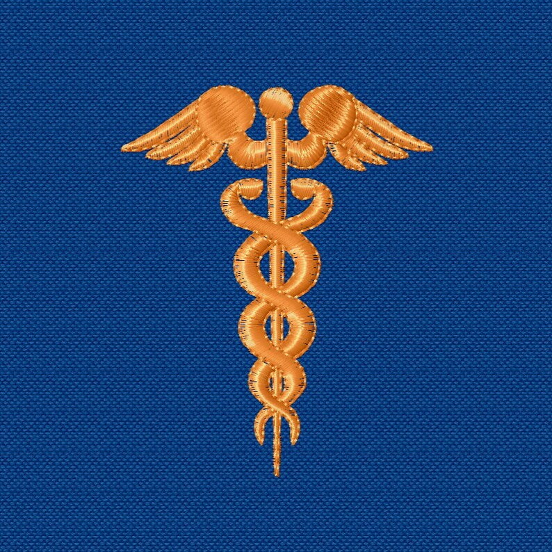Caduceus Symbol Machine Embroidery Design in 3 Sizes for - Etsy