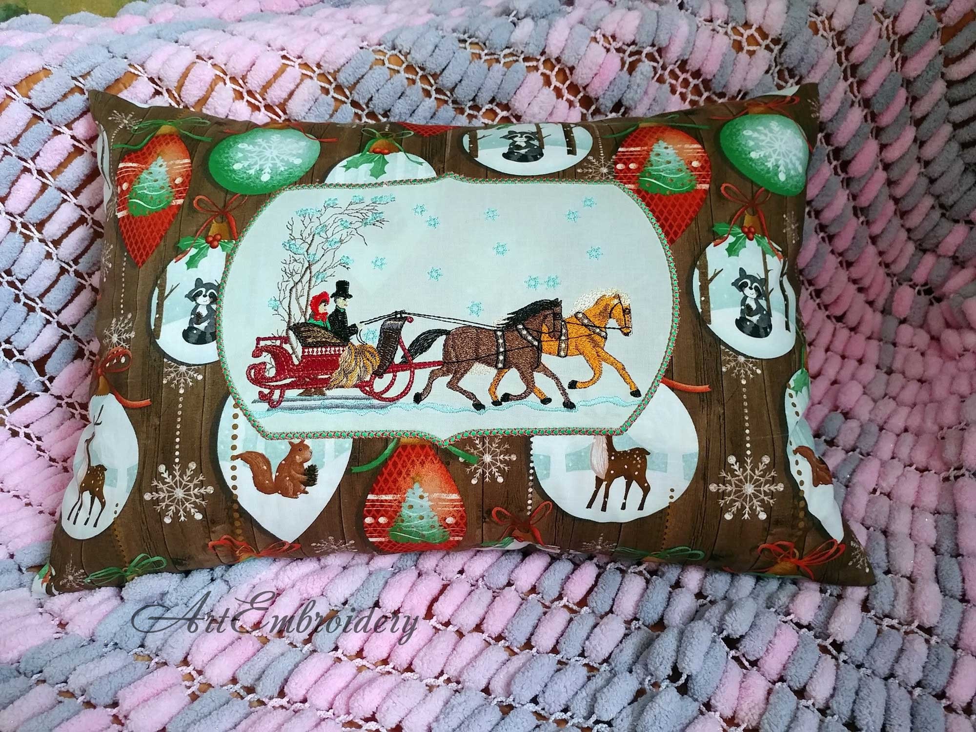 Victorian Christmas Scene Machine Embroidery Design filled | Etsy