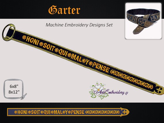 Garter Machine Embroidery Designs of Renaissance Garter for | Etsy